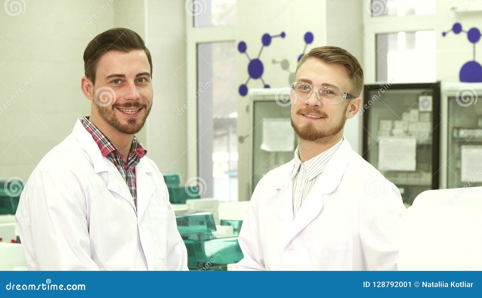 Two Laboratory Technicians Communicate on Working Subjects Stock Image ...