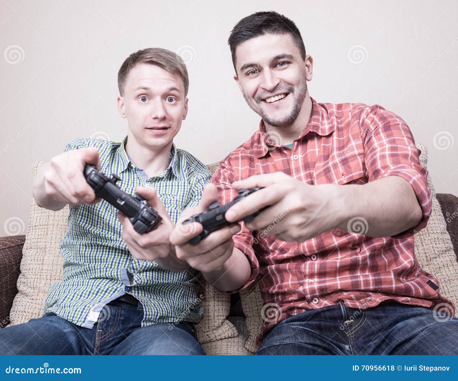 Two guys playing stock photo. Image of adult, friends - 70956618