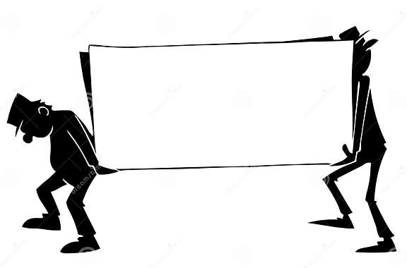 Two guys with a poster stock illustration. Illustration of cards - 2021694