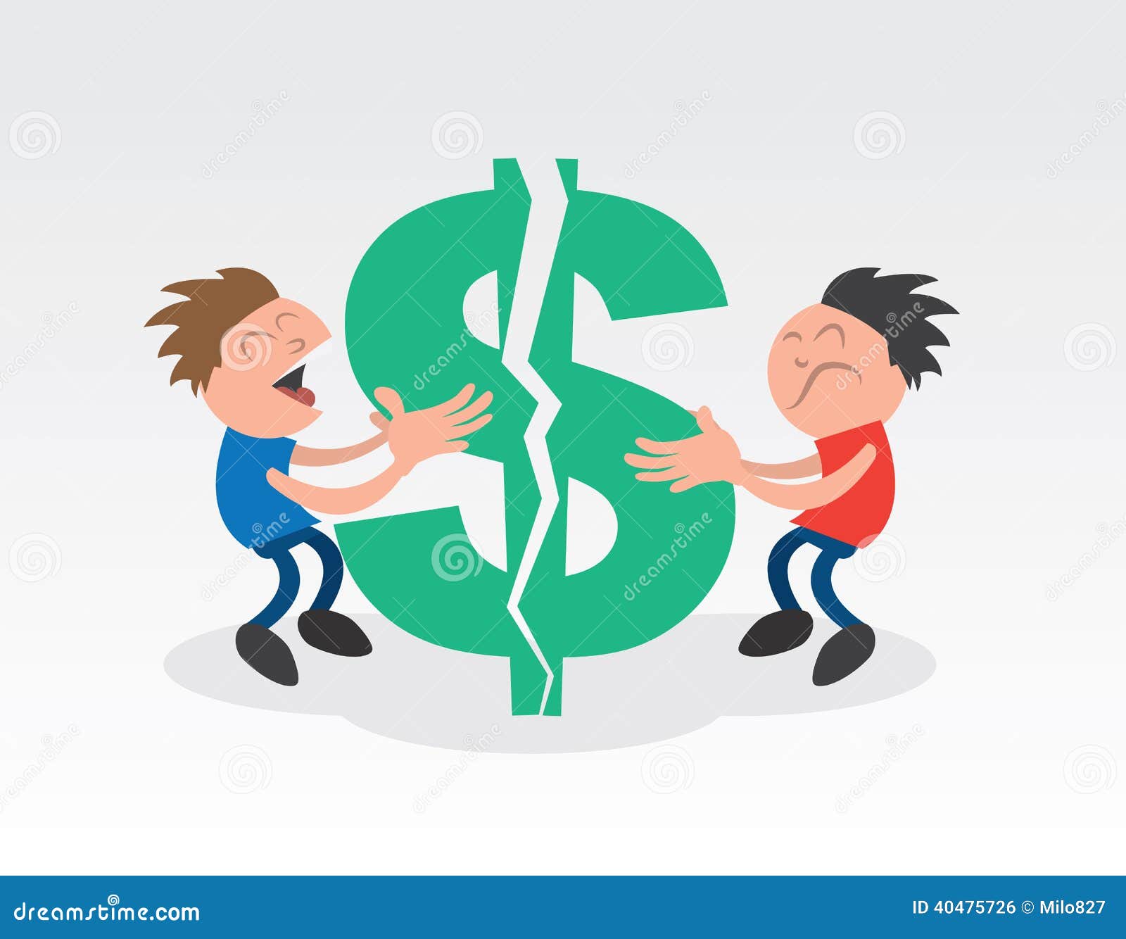 Two Guys Pulling Apart Dollar Sign Stock Vector Illustration Of Crack Sign 40475726