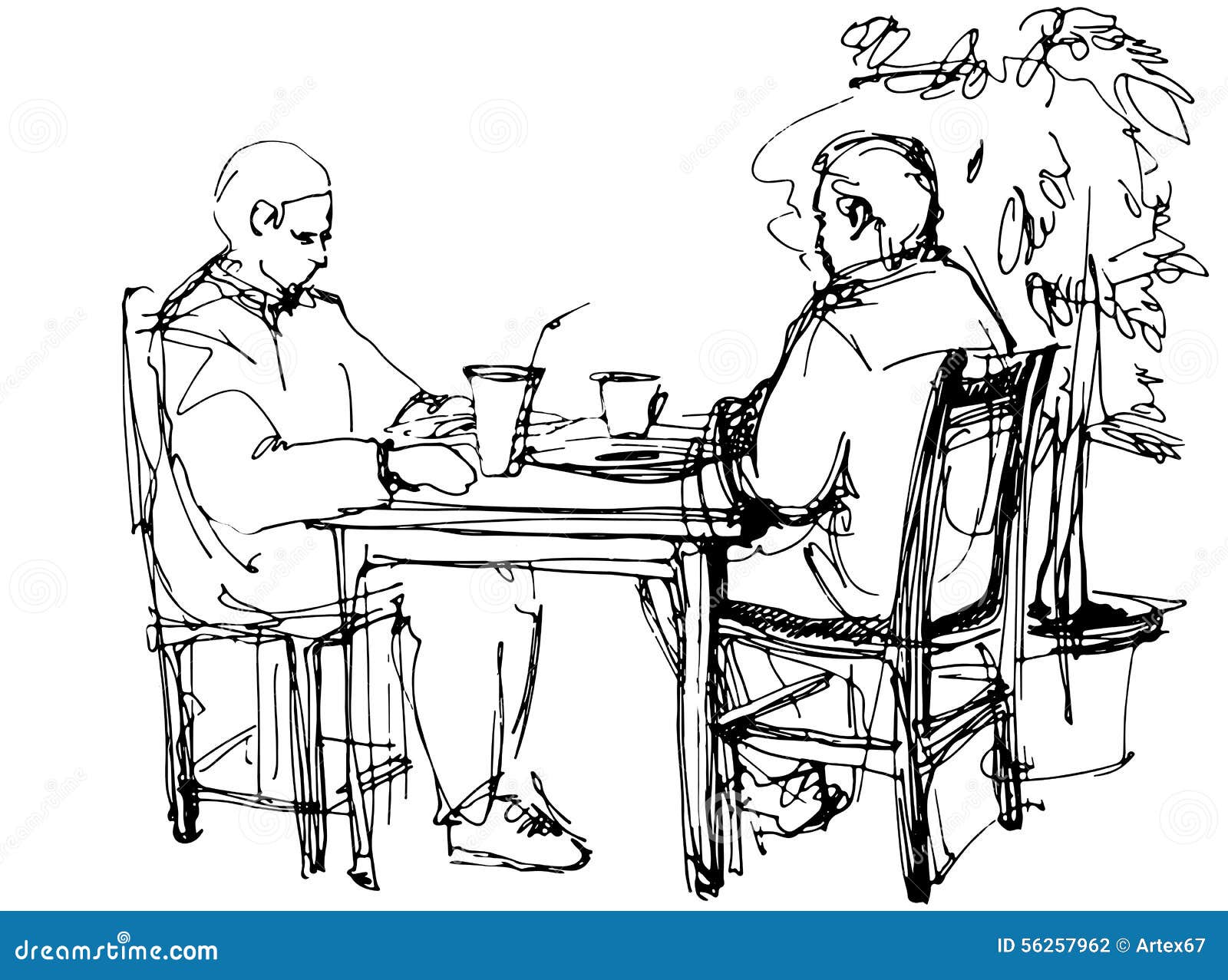 The Two Guys at the Table Drinking a Cocktail Stock Vector ...