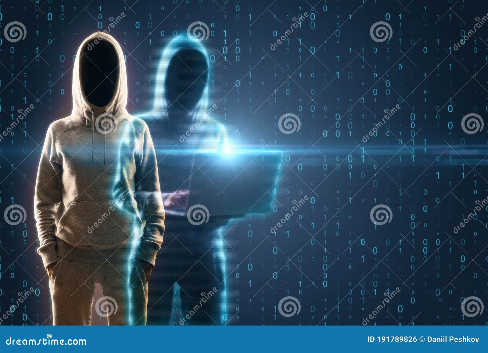 Two hacker with laptop stock illustration. Illustration of design ...