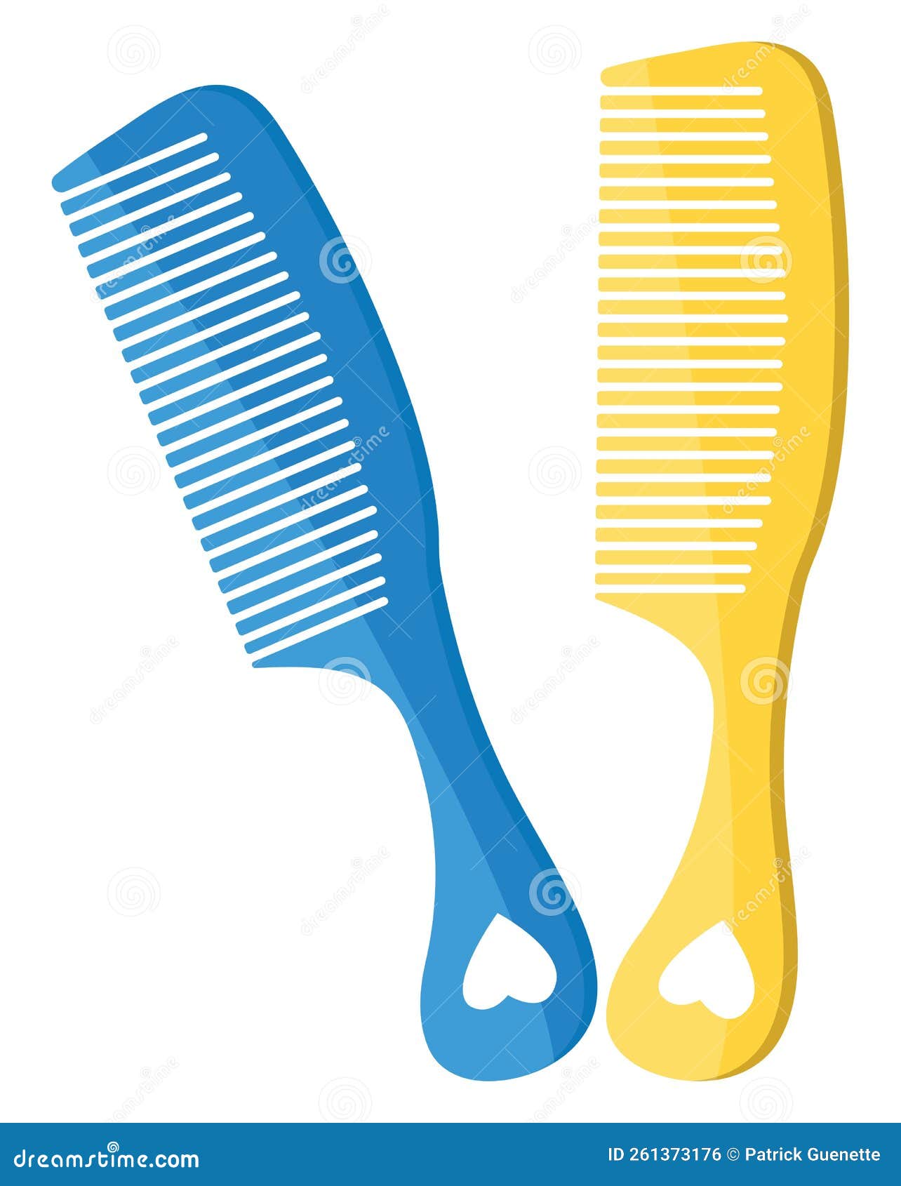 Two hair combs, icon stock vector. Illustration of tool - 261373176