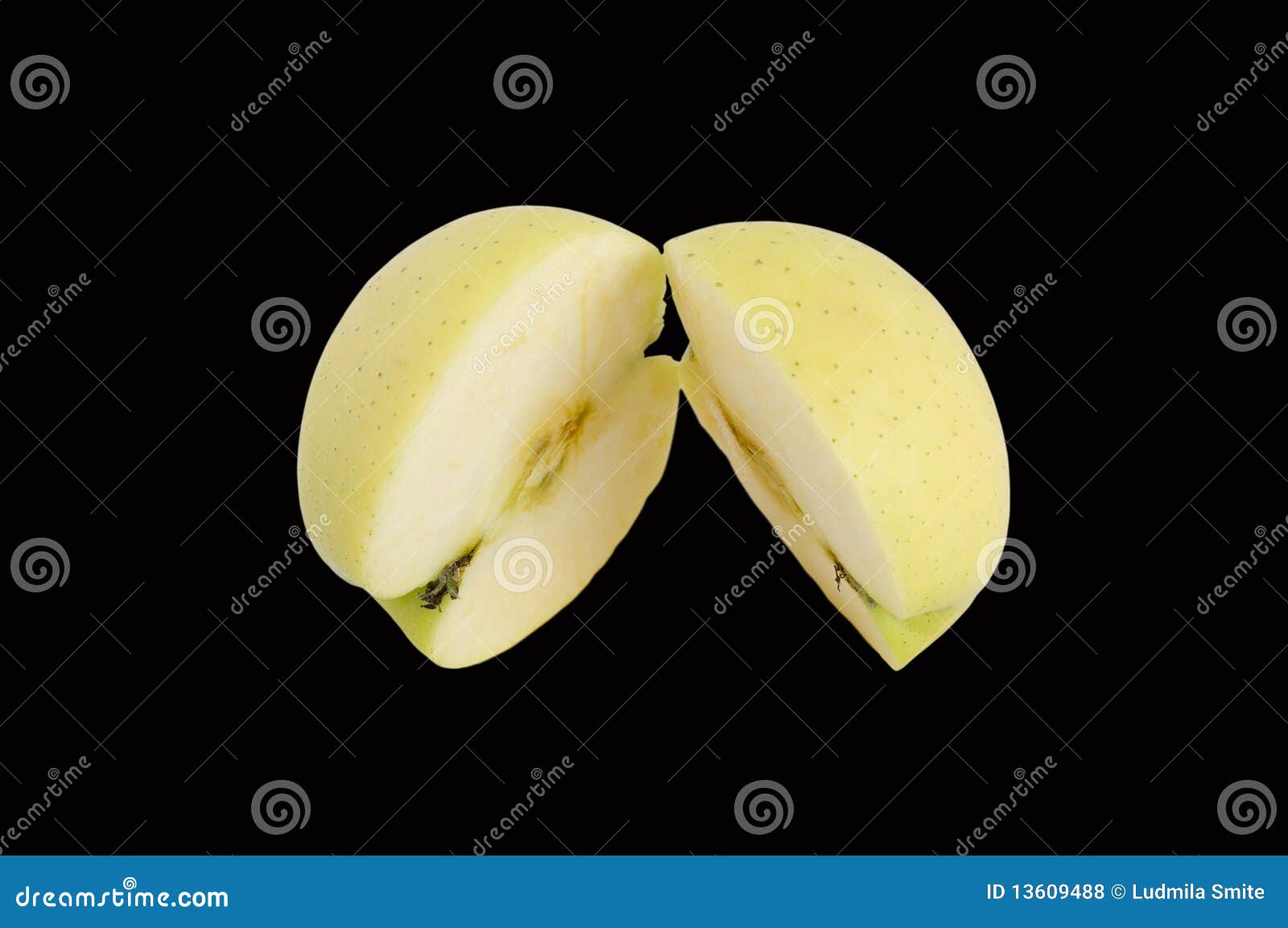 Two half of apple. stock photo. Image of isolated, juicy - 13609488