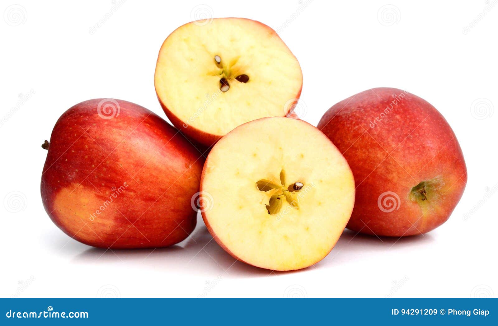 Two Half Apples Sliced on White Background Stock Image - Image of meat ...