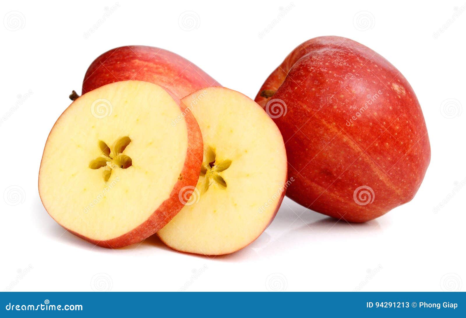 Two Half Apples Sliced on White Background Stock Image - Image of apple ...