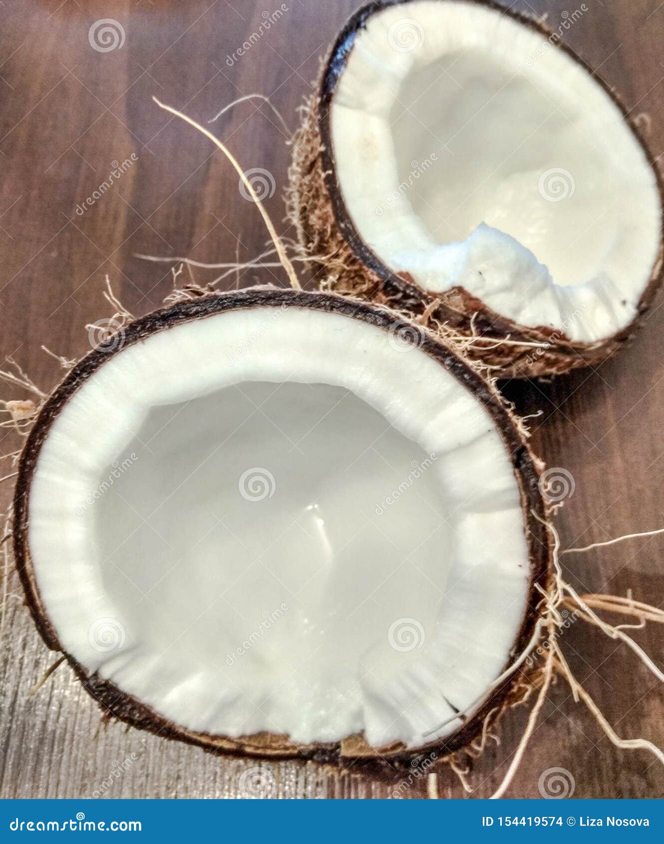 Two half coconut stock photo. Image of isolated, diet - 154419574