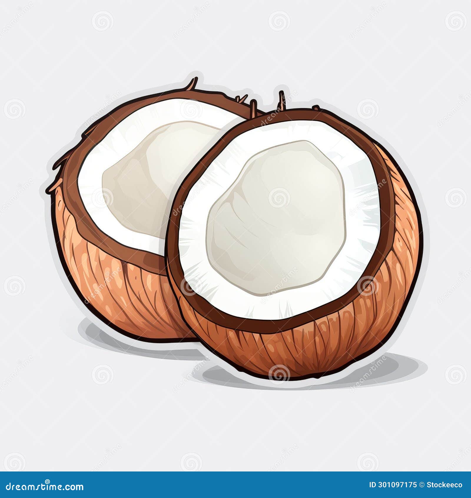 Coconut Cartoon Vector Illustration with Layered Imagery Stock ...