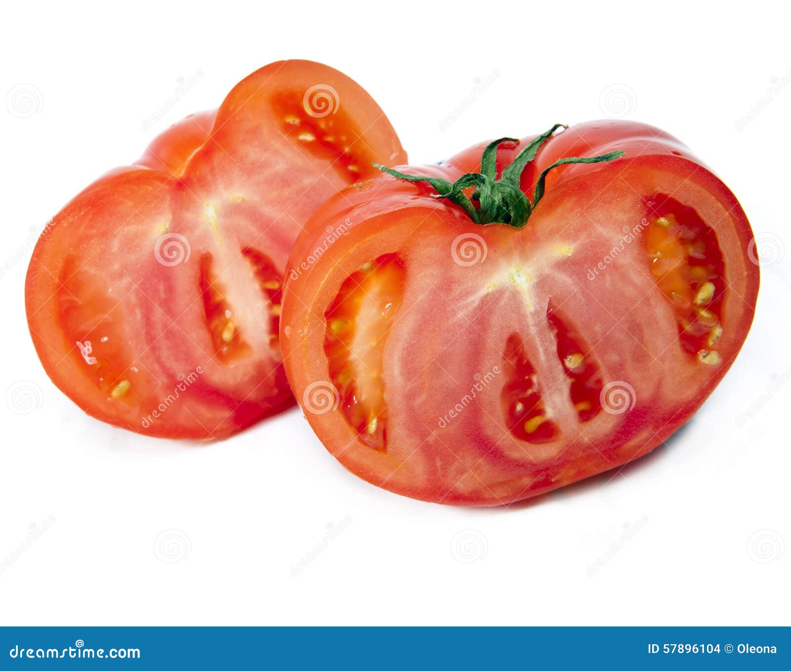 Two half of the cut tomato stock photo. Image of drop - 57896104