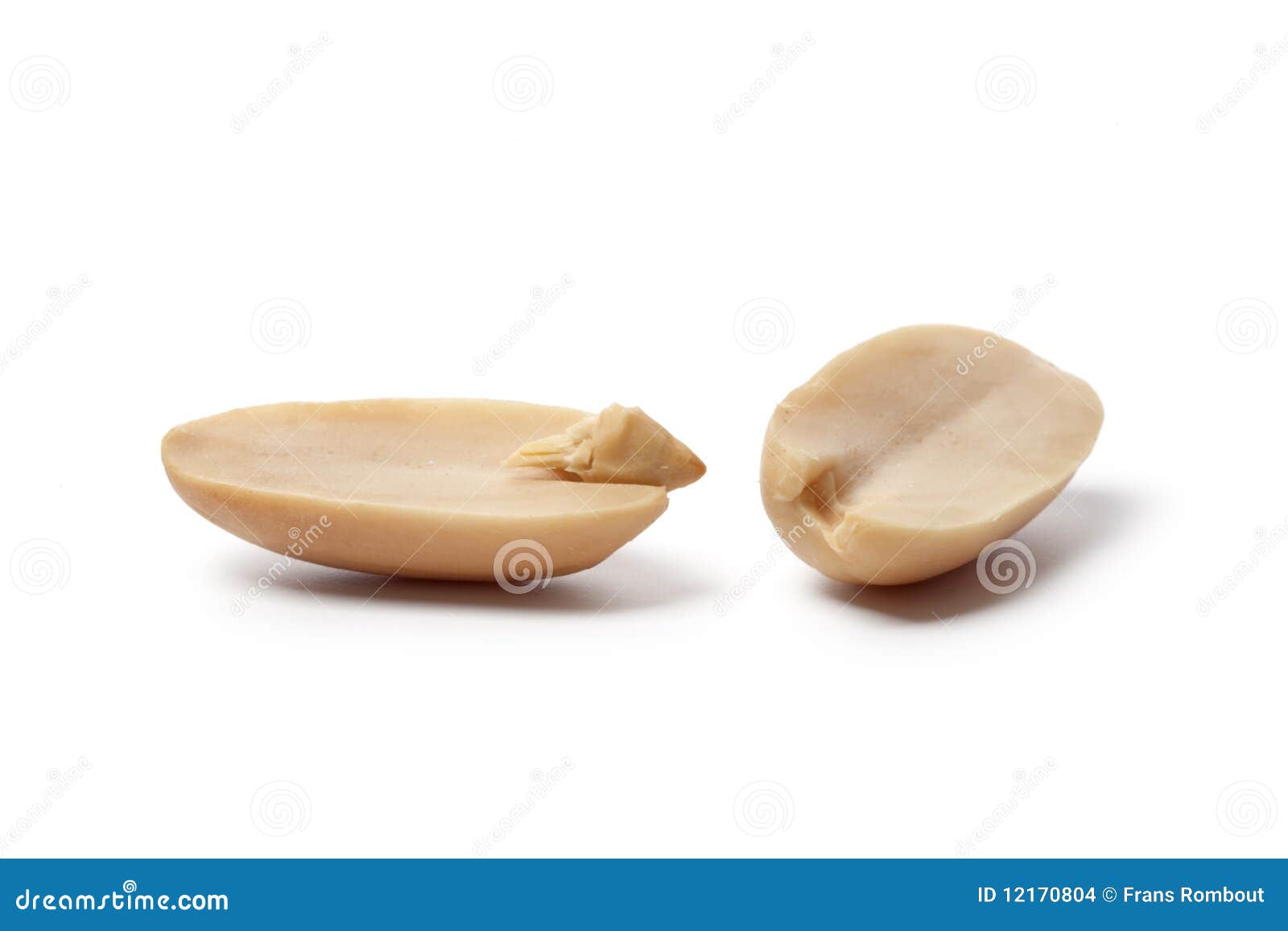 Peeled Peanuts In A Wooden Barrel Isolated On White Background Royalty ...