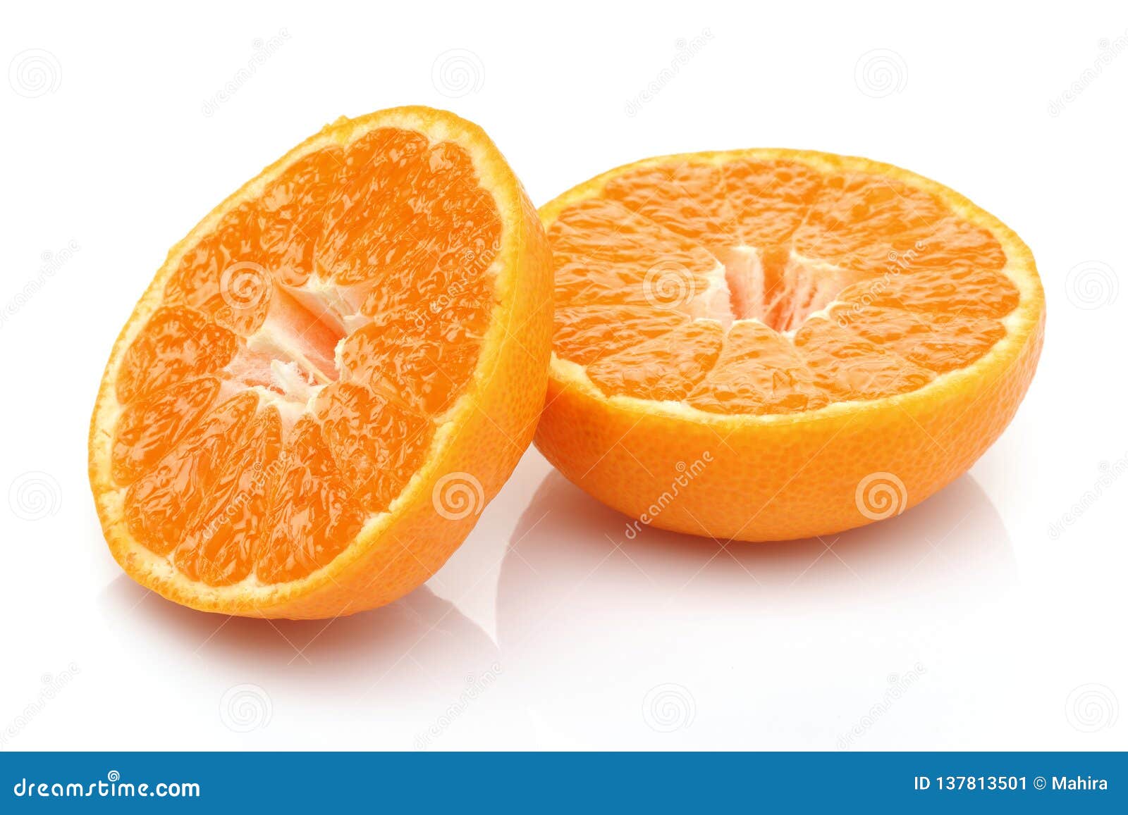 Half A Tangerine And Slices Isolated On A White Background Stock Photo ...