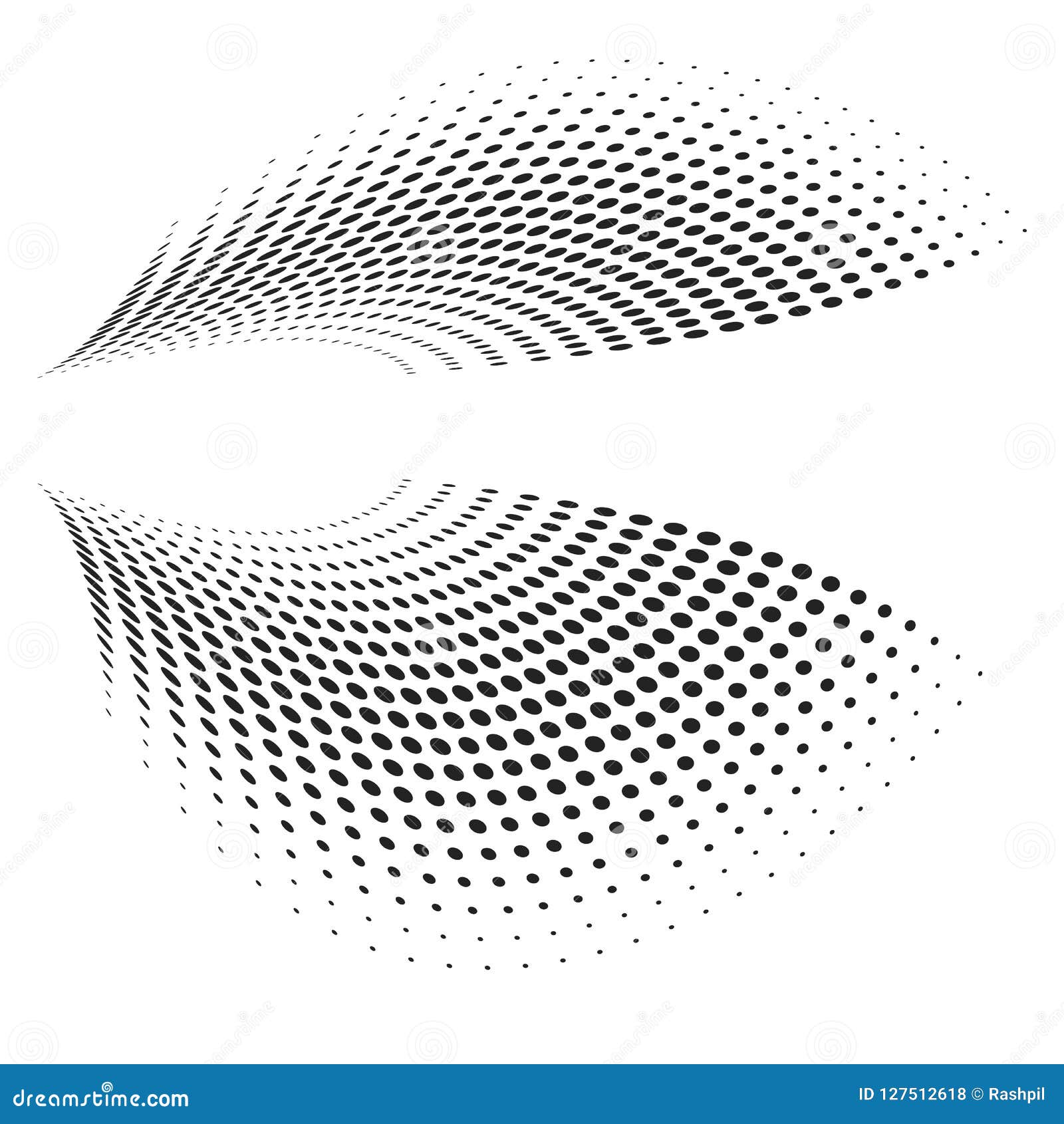 Two Halftone Dotted Abstract Shapes Stock Illustration - Illustration ...