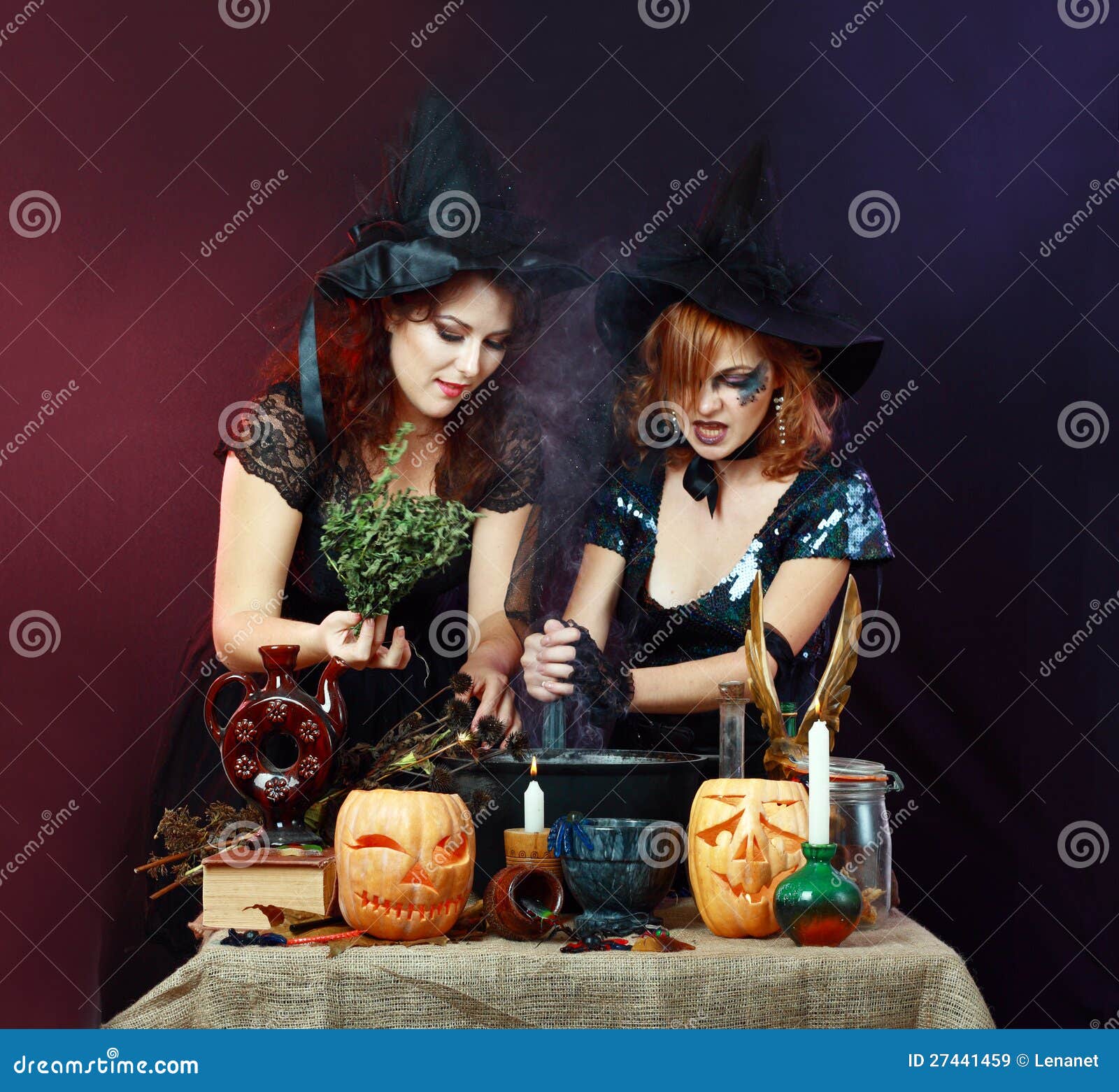 Two halloween witches stock image. Image of mystical - 27441459