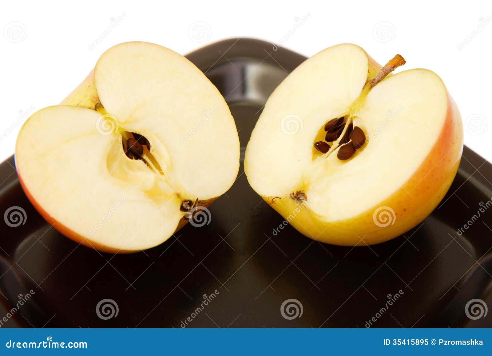 Two halves of an apple stock image. Image of diet, organic - 35415895