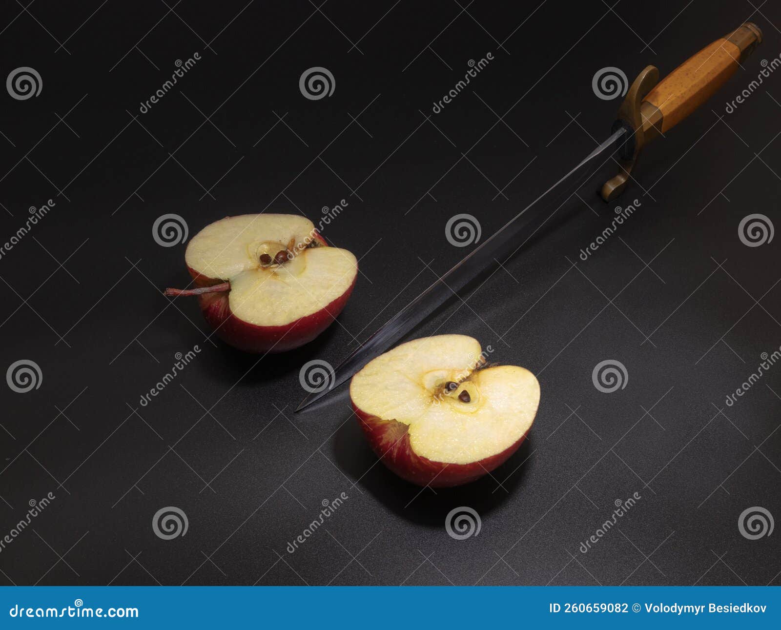Two halves of an apple stock photo. Image of blow, chop - 260659082