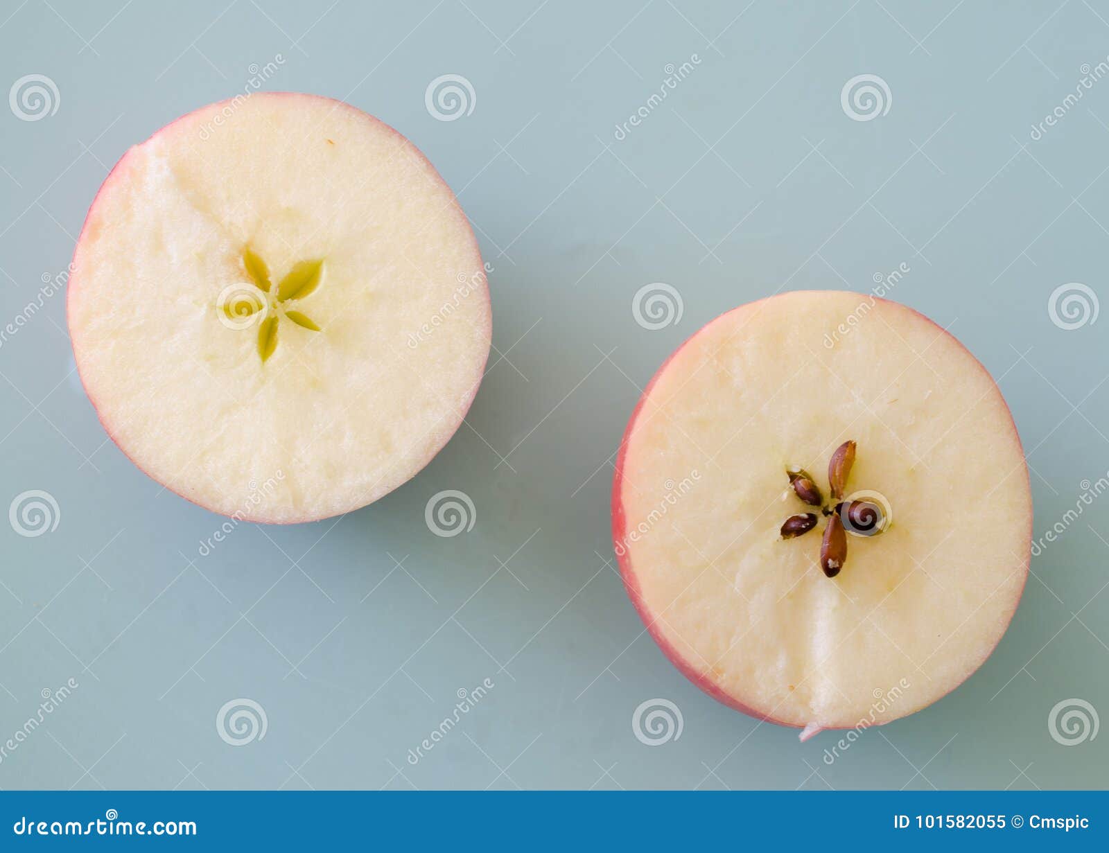 Two halves of an apple stock image. Image of halfs, showing - 101582055