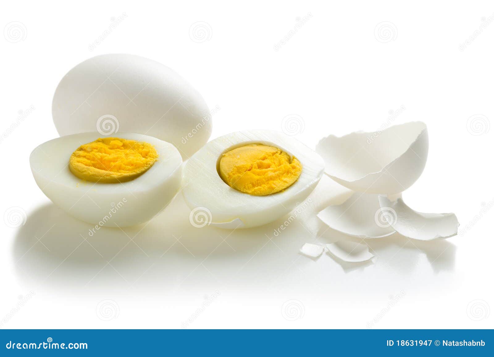 Two halves of boiled egg stock image. Image of isolated - 18631947