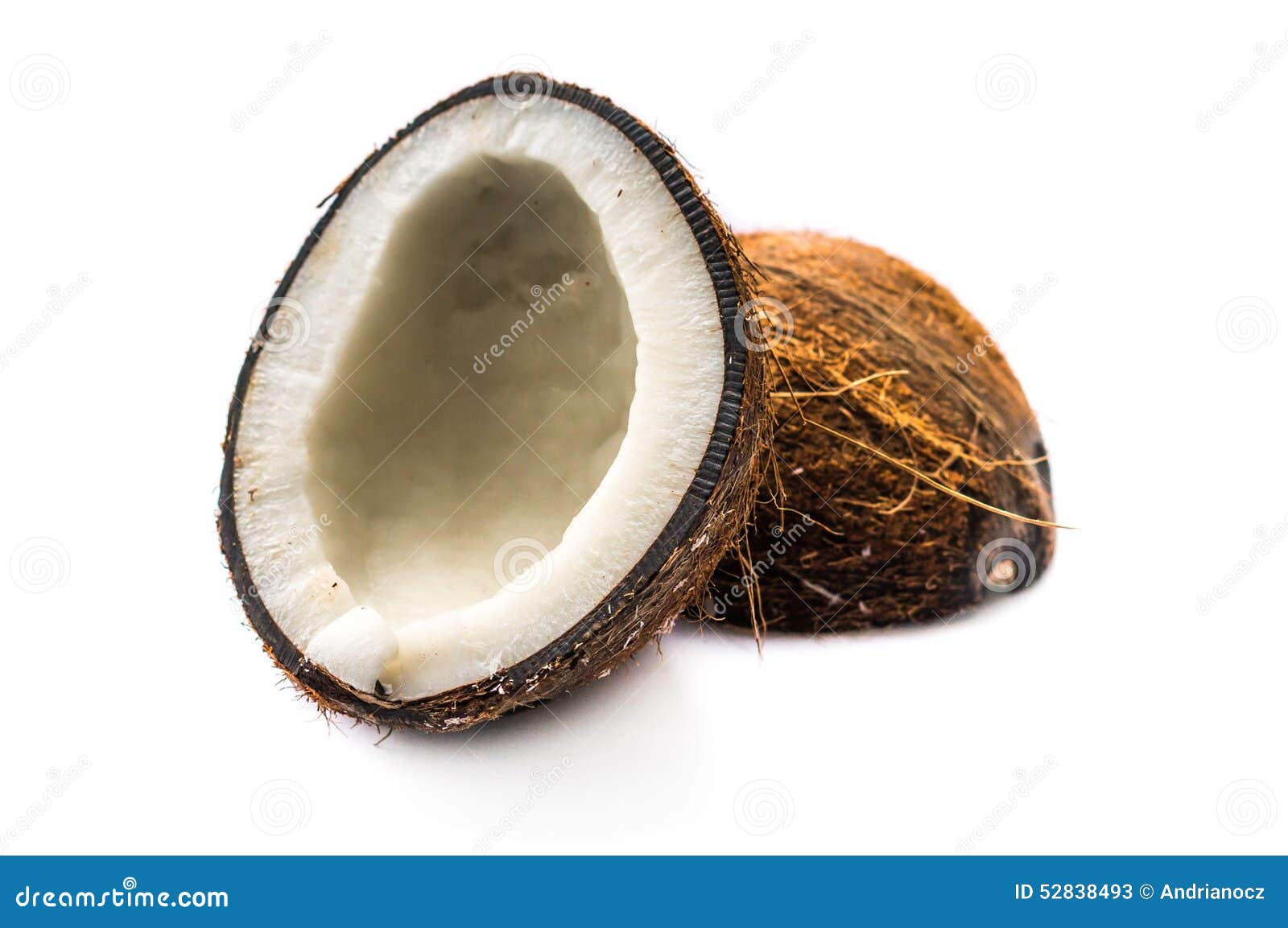 Two halves of coconut stock image. Image of exotic, exoticism - 52838493