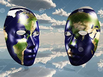 Two halves of earth stock illustration. Illustration of humanity - 25825722