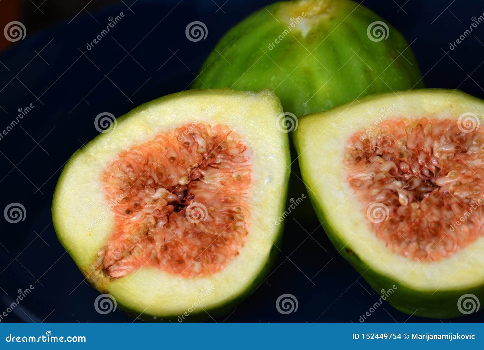 Exotic Summer Ripe Fruit; Fig Cut in Half Stock Photo - Image of ...