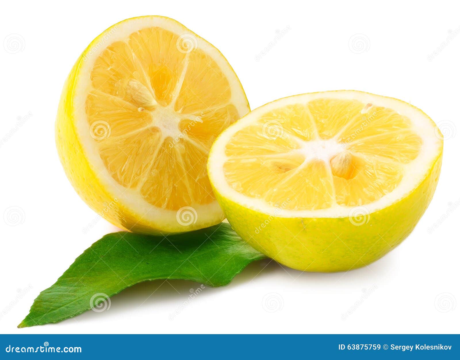 Two Halves of Lemon Isolated on White Stock Image - Image of natural ...