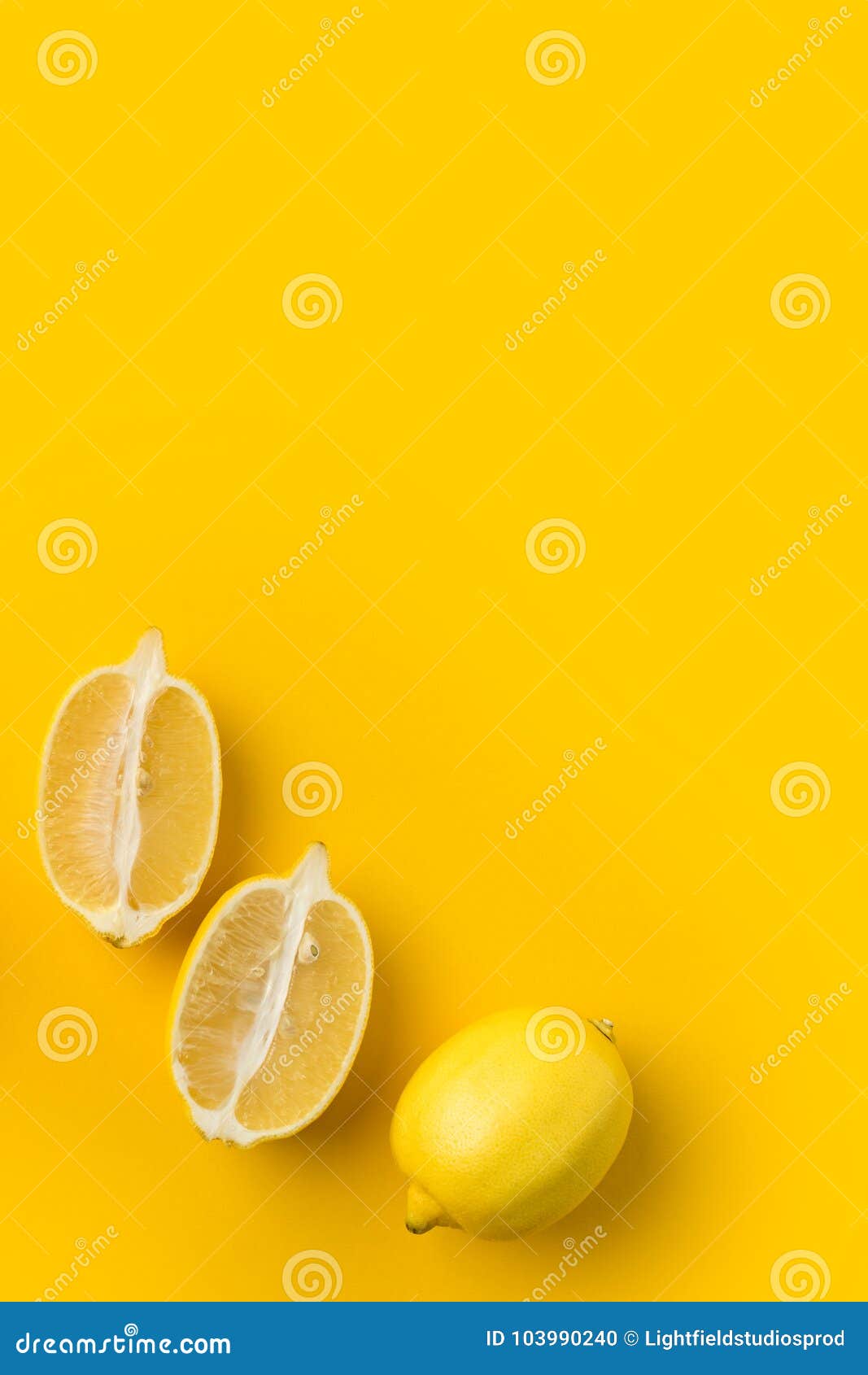 Two Halves of Lemon and Single Lemon Stock Photo - Image of diet ...