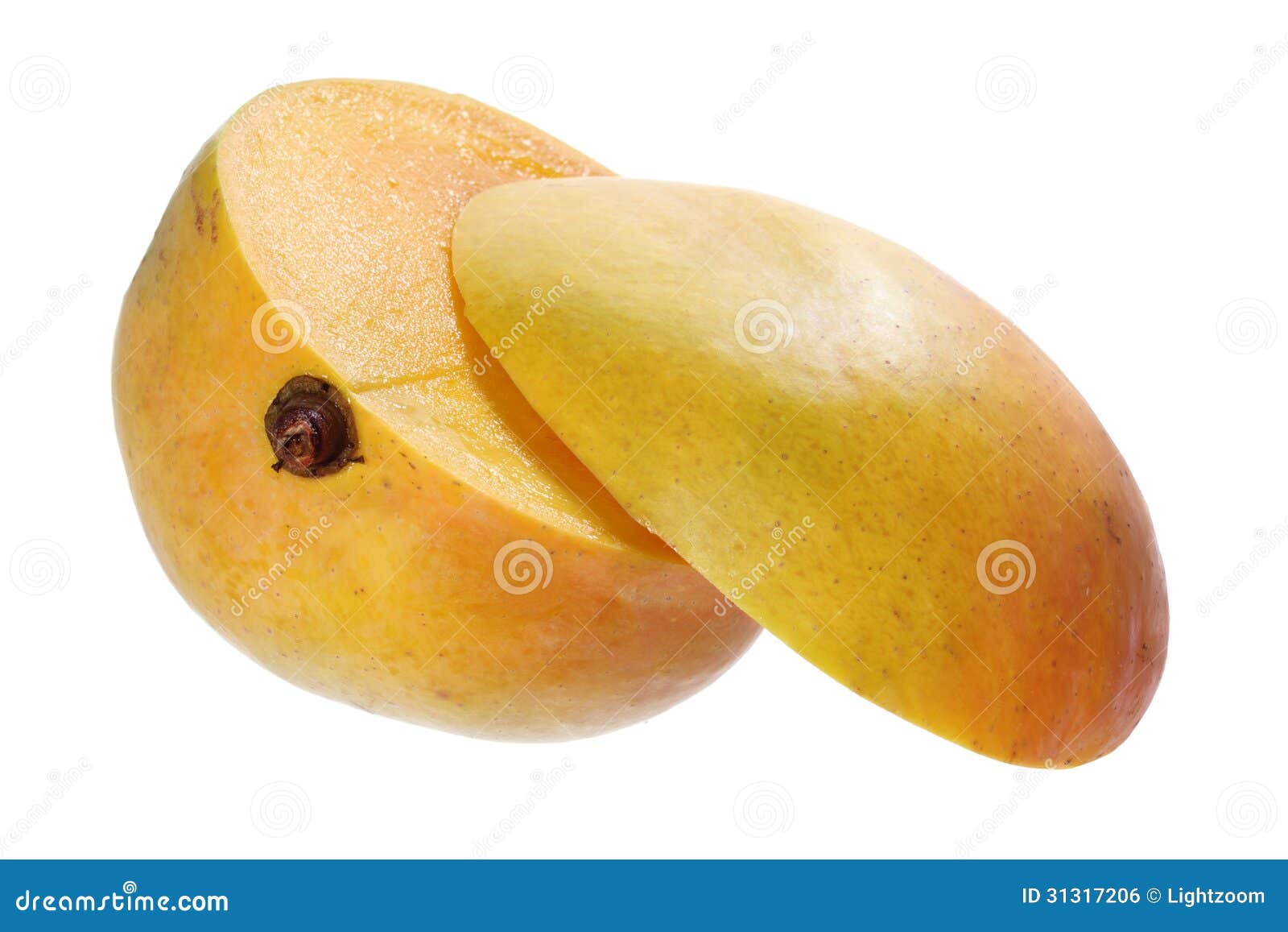 Two Halves of Mango stock photo. Image of fruit, cutout - 31317206
