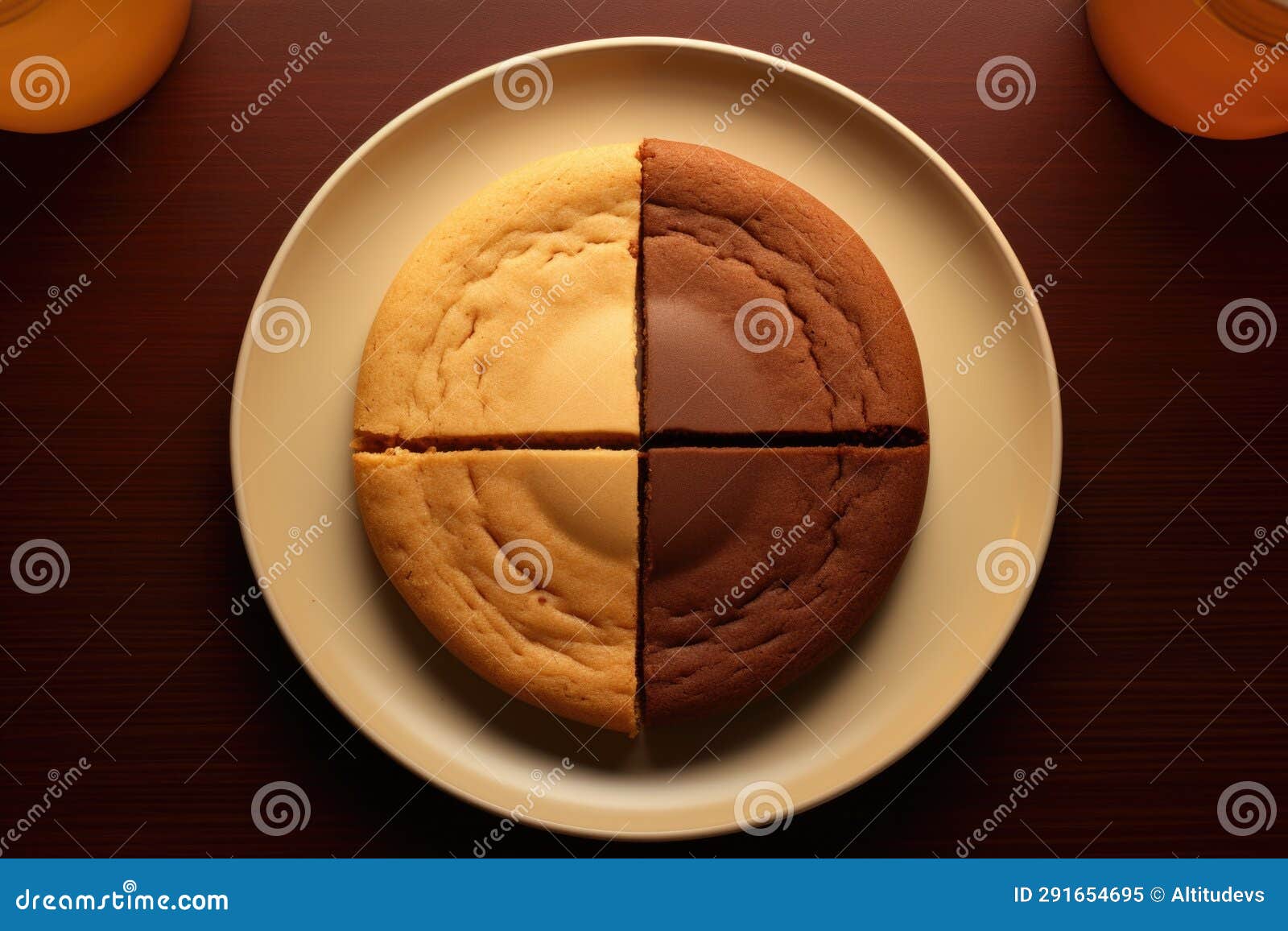 Two Halves of One Cookie Divided on a Plate Stock Image - Image of ...