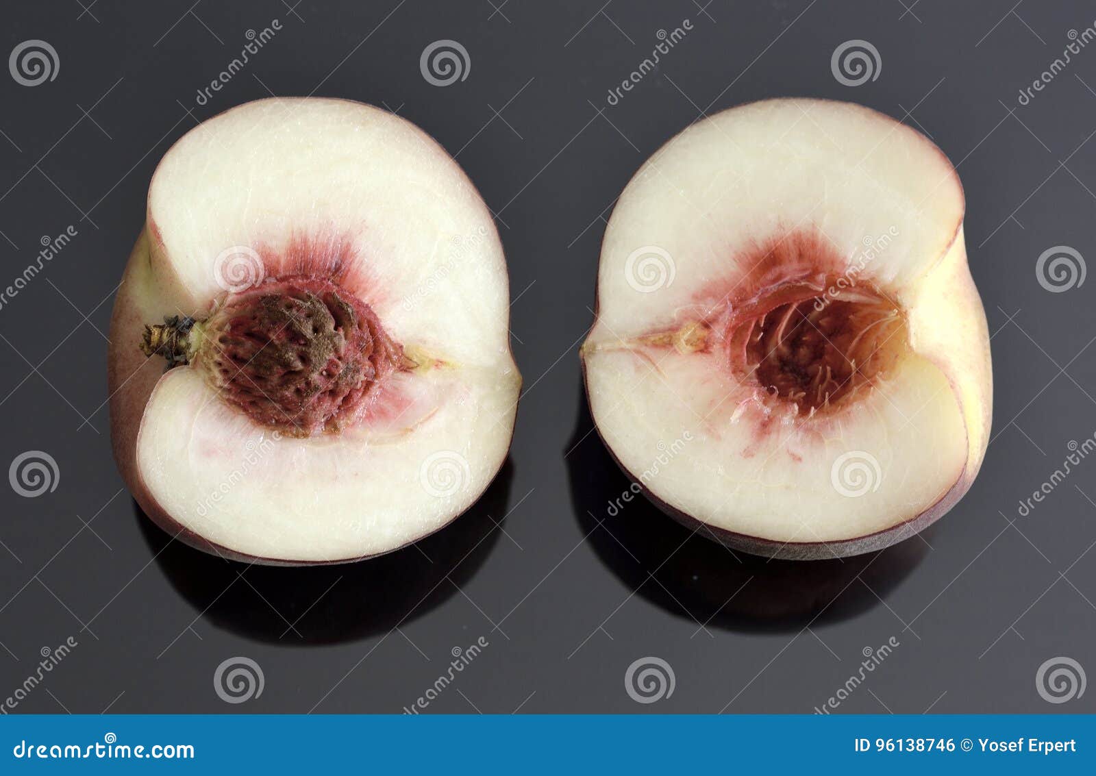 Two halves of one peach stock photo. Image of delicacy - 96138746