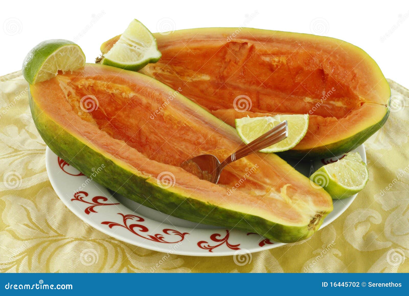 Two Halves of Papaya stock photo. Image of green, prepared - 16445702