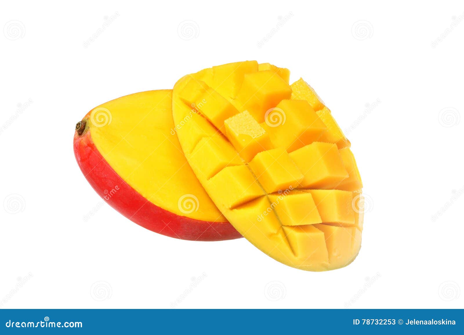 Two halves of red mango stock image. Image of closeup - 78732253