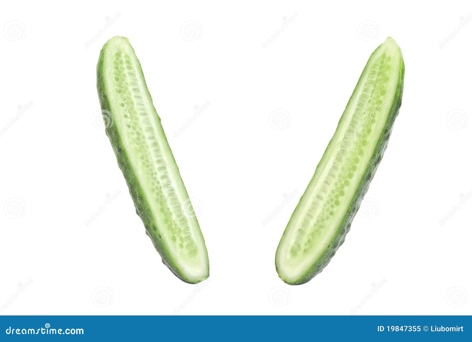 Two Halves of Sliced Cucumber Stock Image - Image of eating, chopped ...