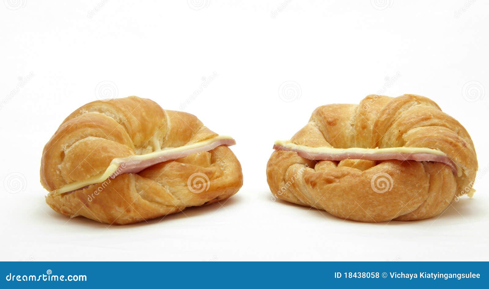 Two Ham Cheese croissants stock photo. Image of cold - 18438058