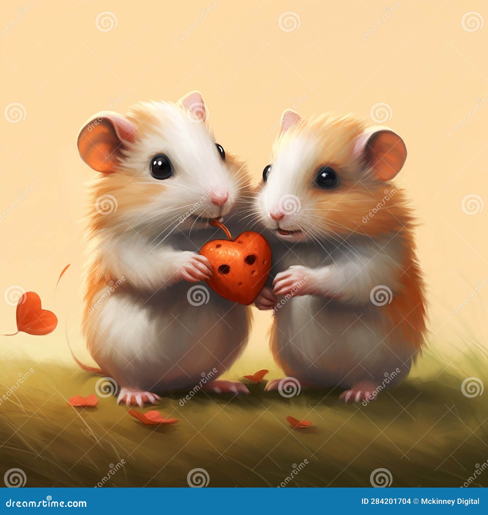 Sweet Hamster Couple in Love. Created Using Ai Generative. Stock ...