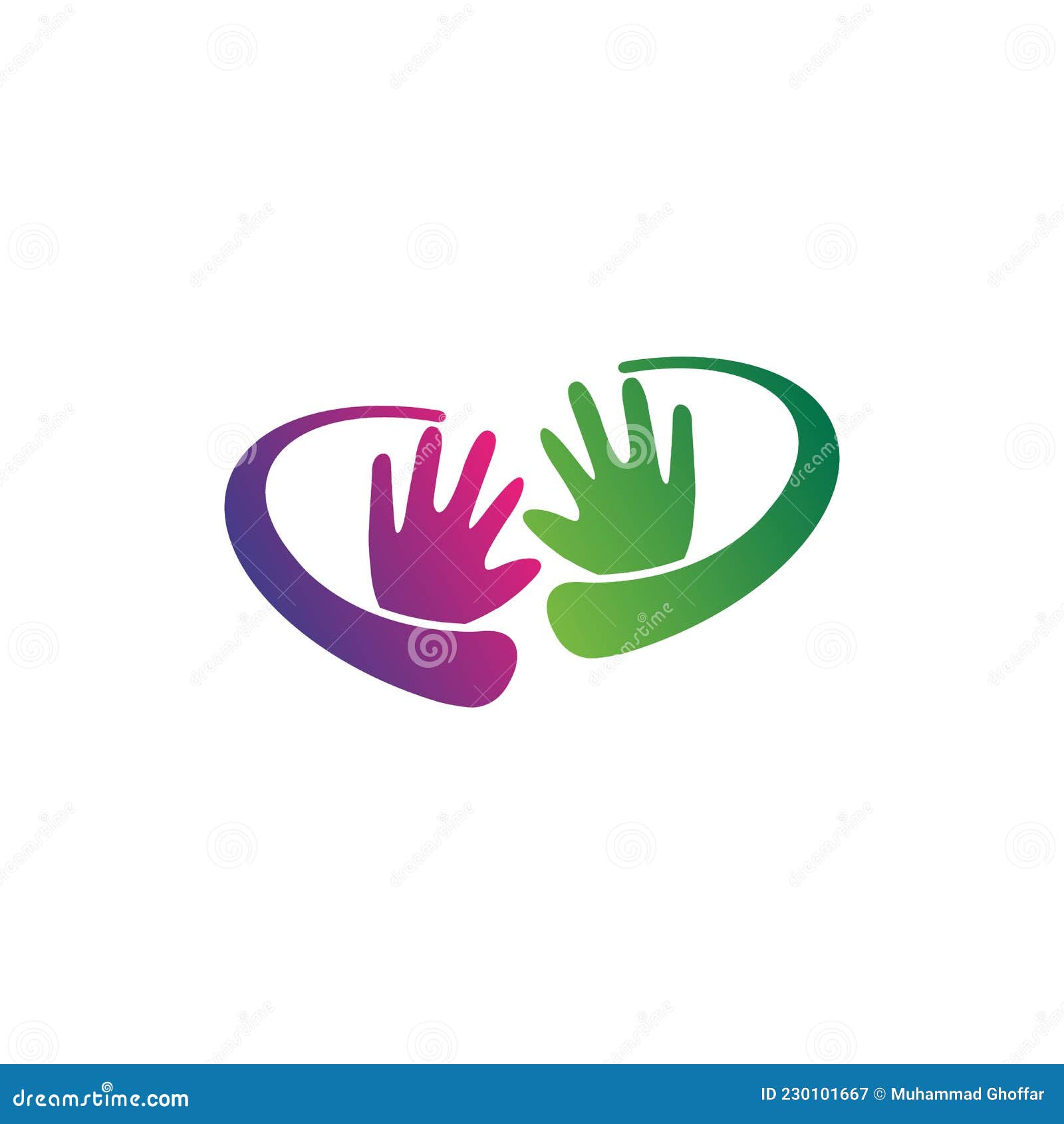 Two Hand Care Vector Logo. Help Hand Vector Icon Stock Vector ...