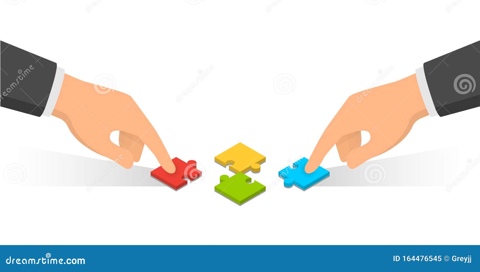 Two Hand Connecting Puzzle Elements. Partnership Concept Stock Vector ...