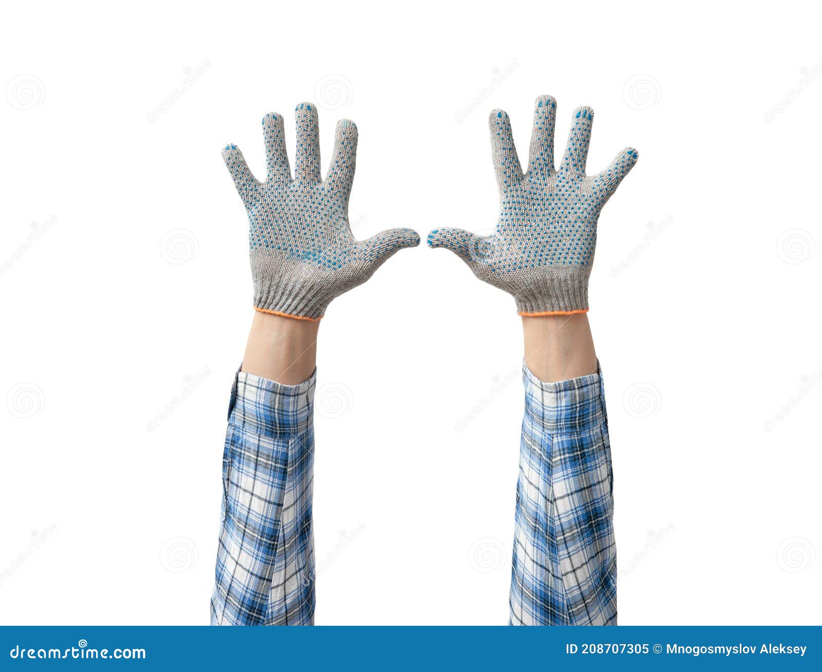 Two Hand in Construction Safety Work Gloves Stock Image - Image of ...
