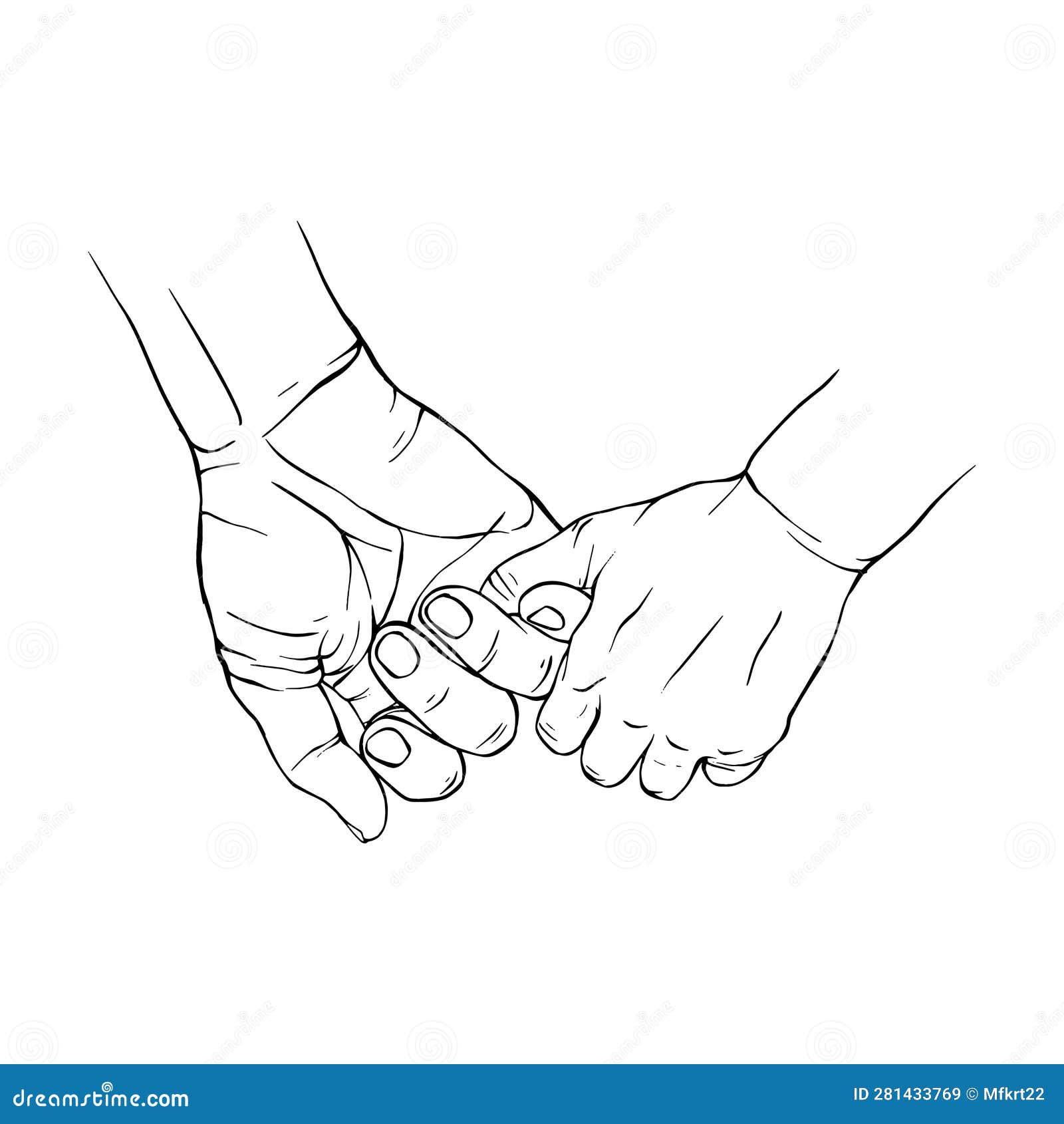 Two Hand Drawn Gesture Sketch Vector Illustration Line Art Stock Vector ...