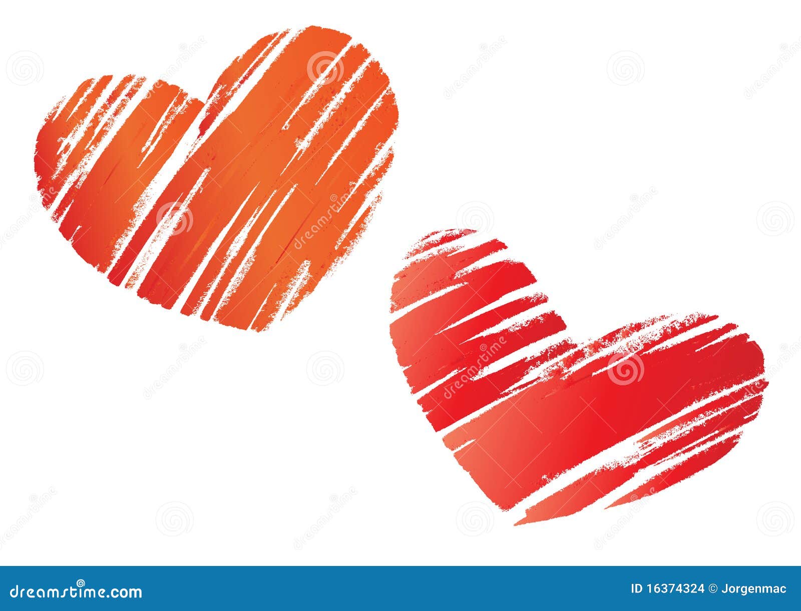Two Hand drawn hearts stock vector. Illustration of valentines - 16374324