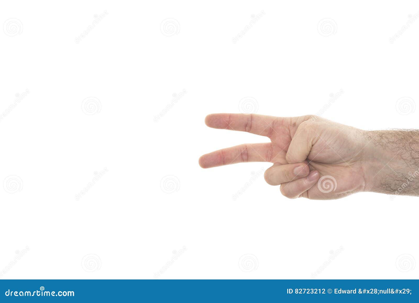 Two Fingers on One Hand Indicating Number Two, Cutting Stock Photo ...