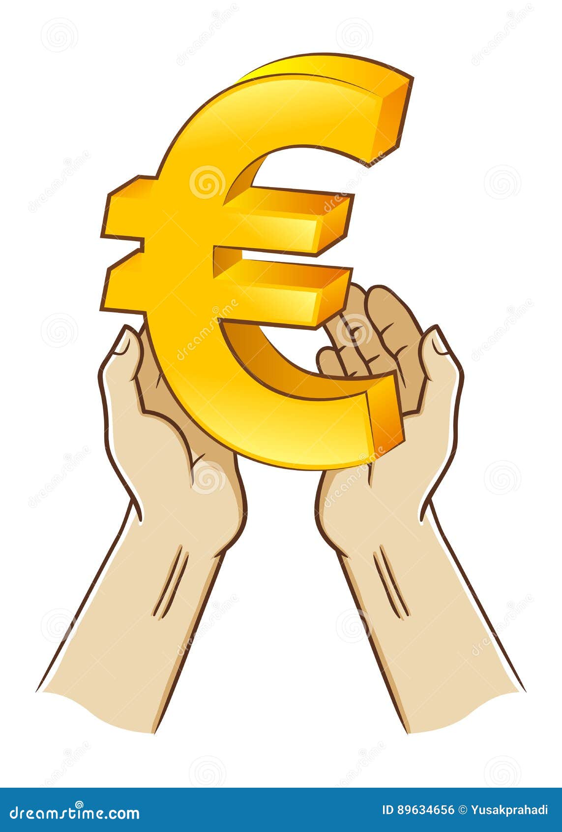 Two Hand Holding Euro Currency Symbol Stock Vector - Illustration of ...