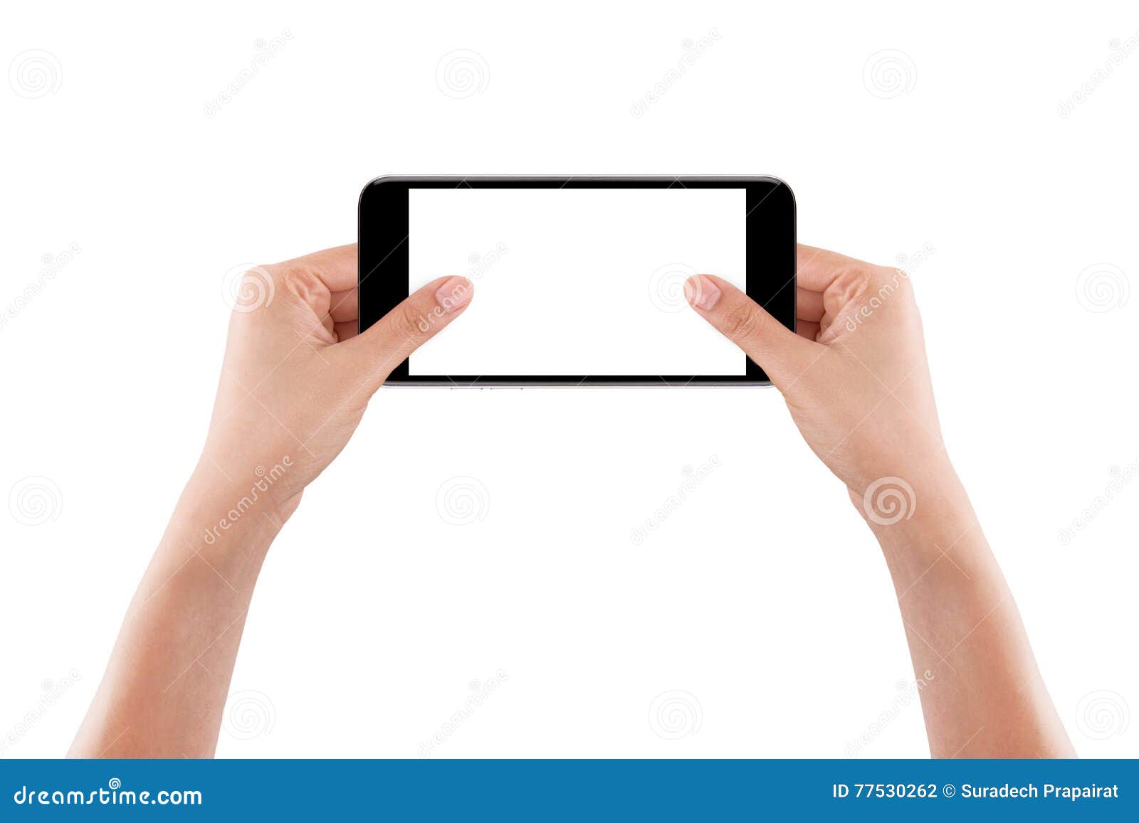 Two Hand Holding Mobile Smart Phone Stock Photo - Image of capture ...