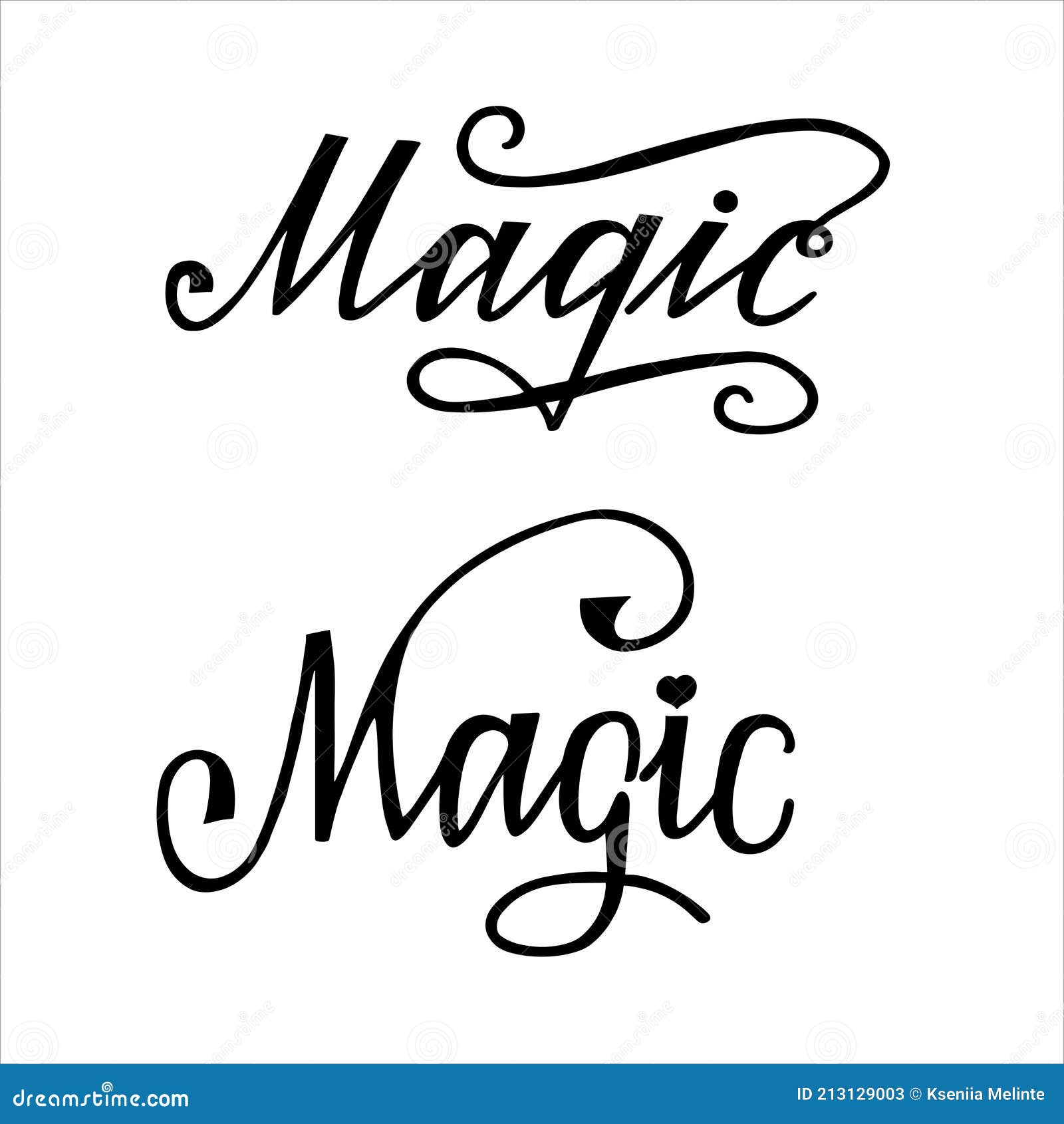 Two Hand Lettering Word Magic. Vector Typography Illustration for ...