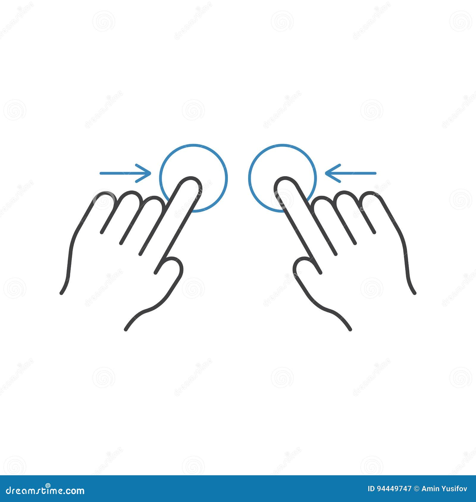Two Hand Pinch Line Icon. Vector Illustration | CartoonDealer.com #76920180