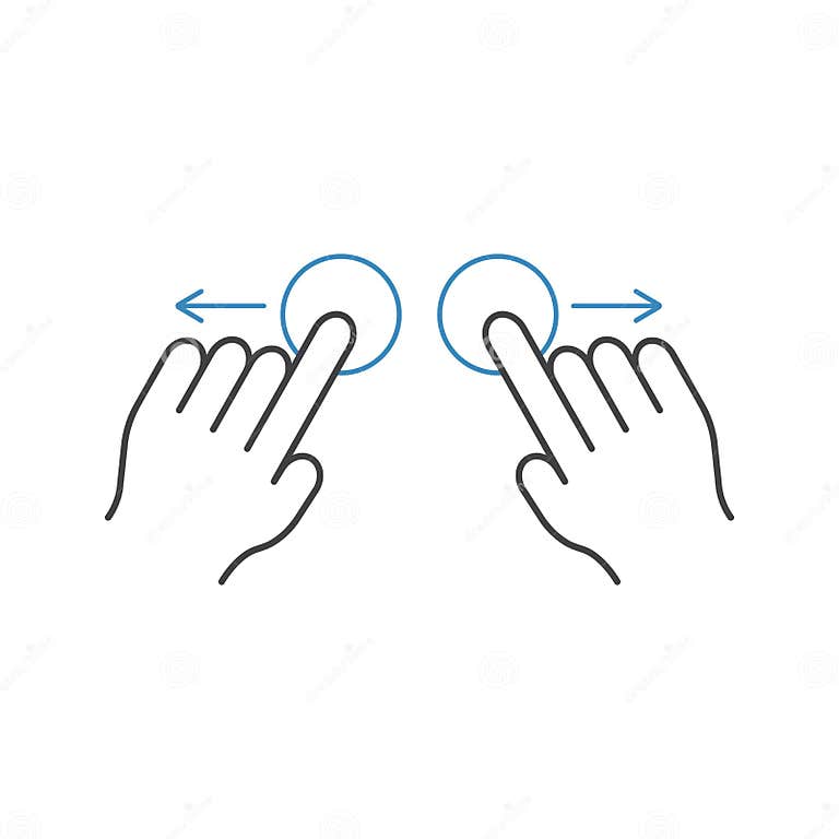 Two Hand Pinch Line Icon, Hand Gestures Stock Vector - Illustration of ...