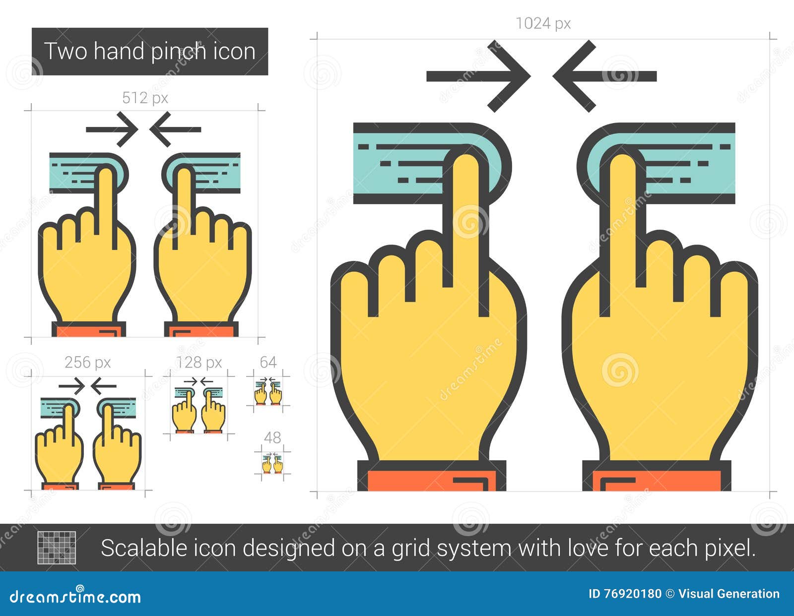Two Hand Pinch Line Icon. Vector Illustration | CartoonDealer.com #76920180