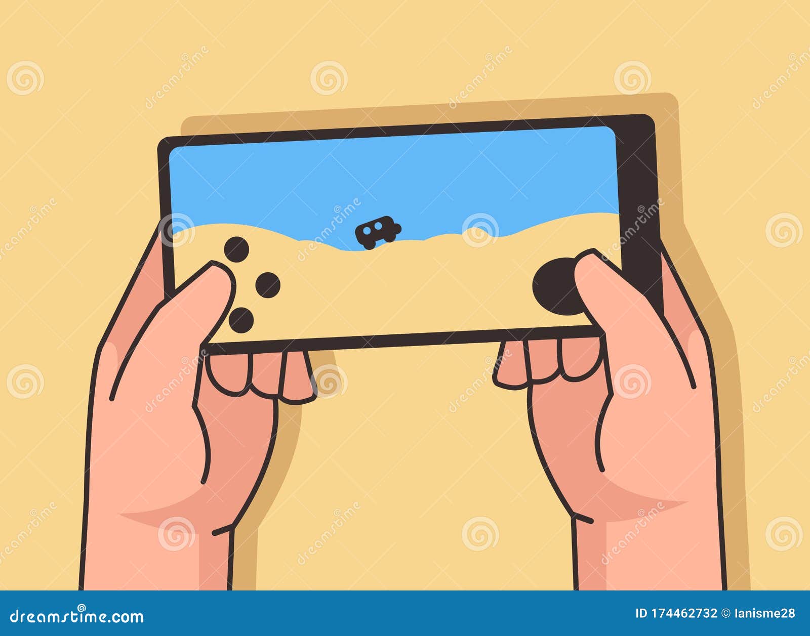 The Old Man Is Playing The Mobile Phone While He Is Pooping Cartoon ...