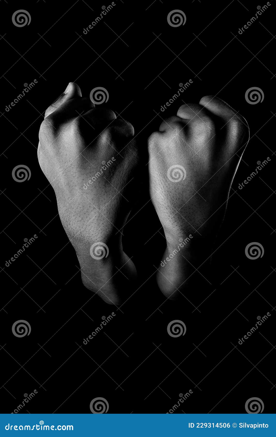 Two Hand Shaped Punch, Black and White Photography Stock Photo - Image ...