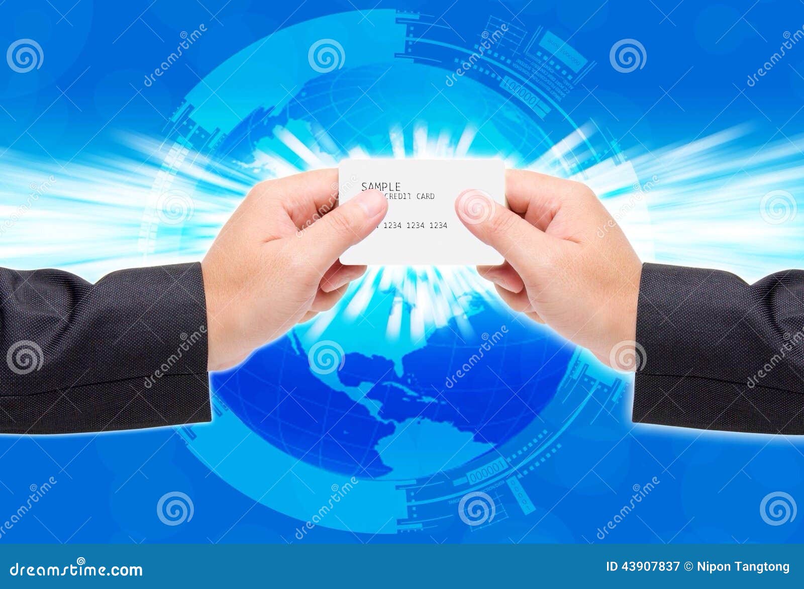 Two Hand Take a Credit Card Stock Image - Image of credit, world: 43907837