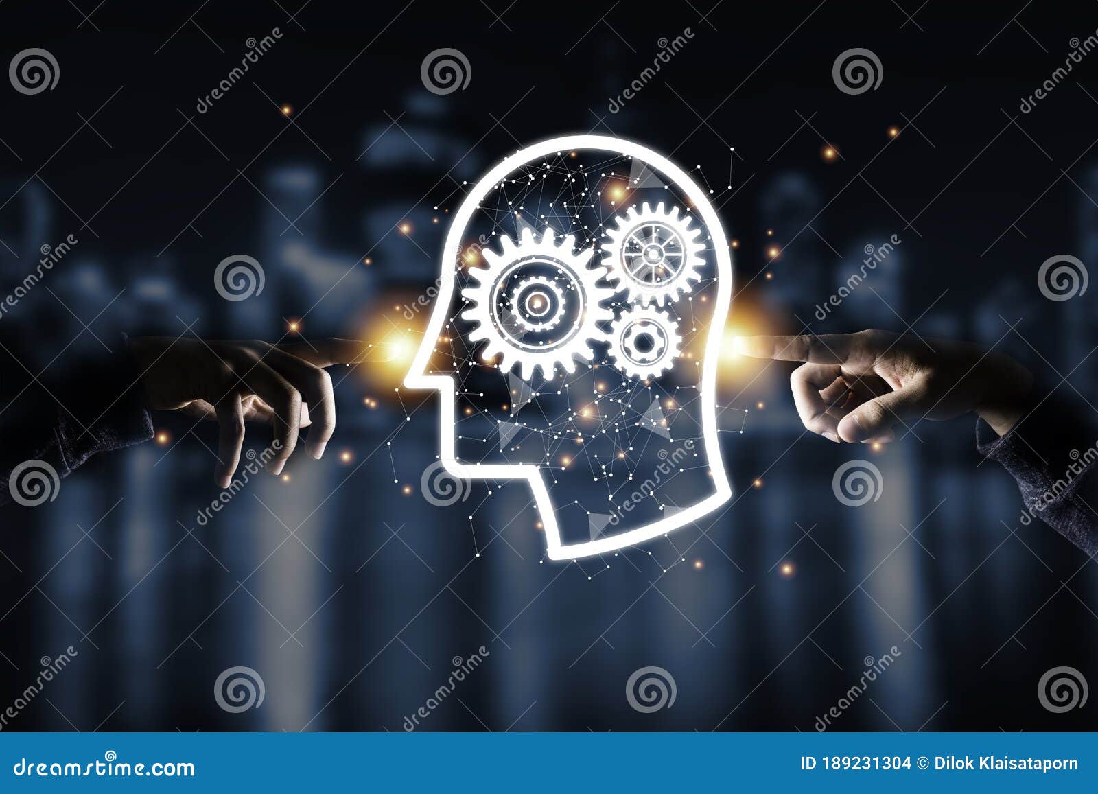 Two Hand Touching on Virtual Human with Cog Gear. Idea Thinking and ...